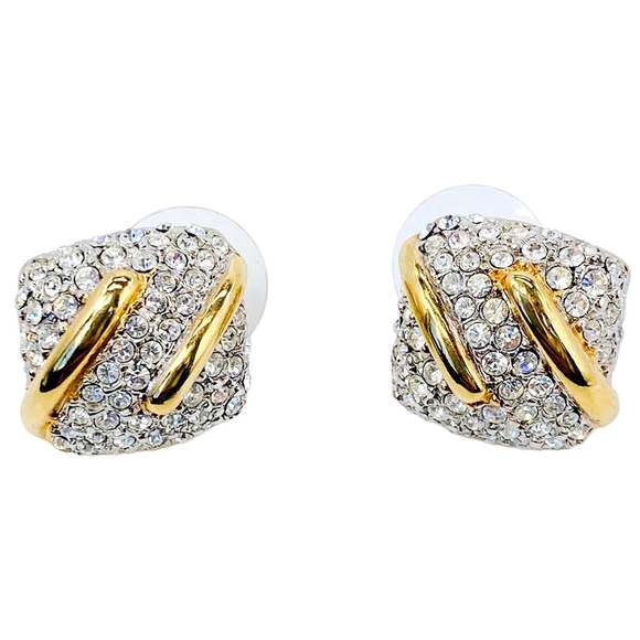 Balmain | Jewelry | Balmain Vintage Pierre Stud Earrings In Gold Plated ...